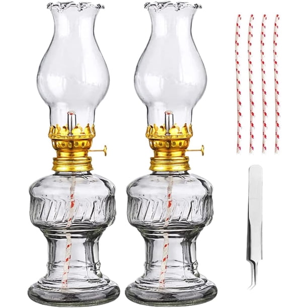 Clear Kerosene Oil Lamp Lantern 2 Sets Classic Oil Lamp with Glass ...
