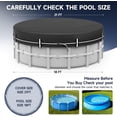 18 FT Round Above Ground Pool Cover, 420D Solar Waterproof Pool Cover ...