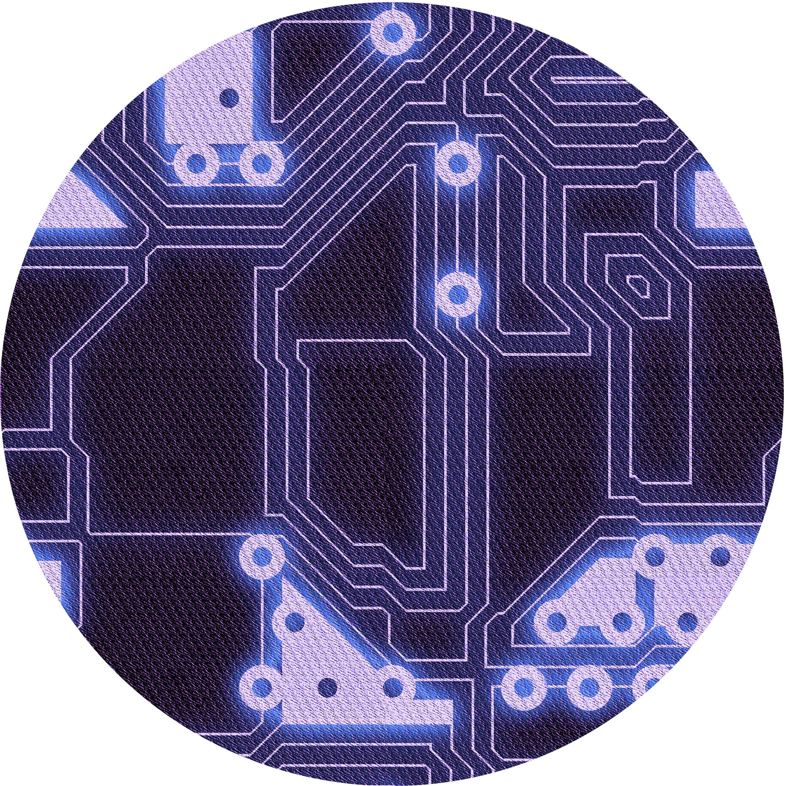 Ahgly Company Indoor Round Patterned Medium Slate Blue Area Rugs, 8 ...