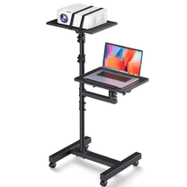 Laptop Tripod on Wheels with 2 Shelves, Portable Projector Floor Stand ...