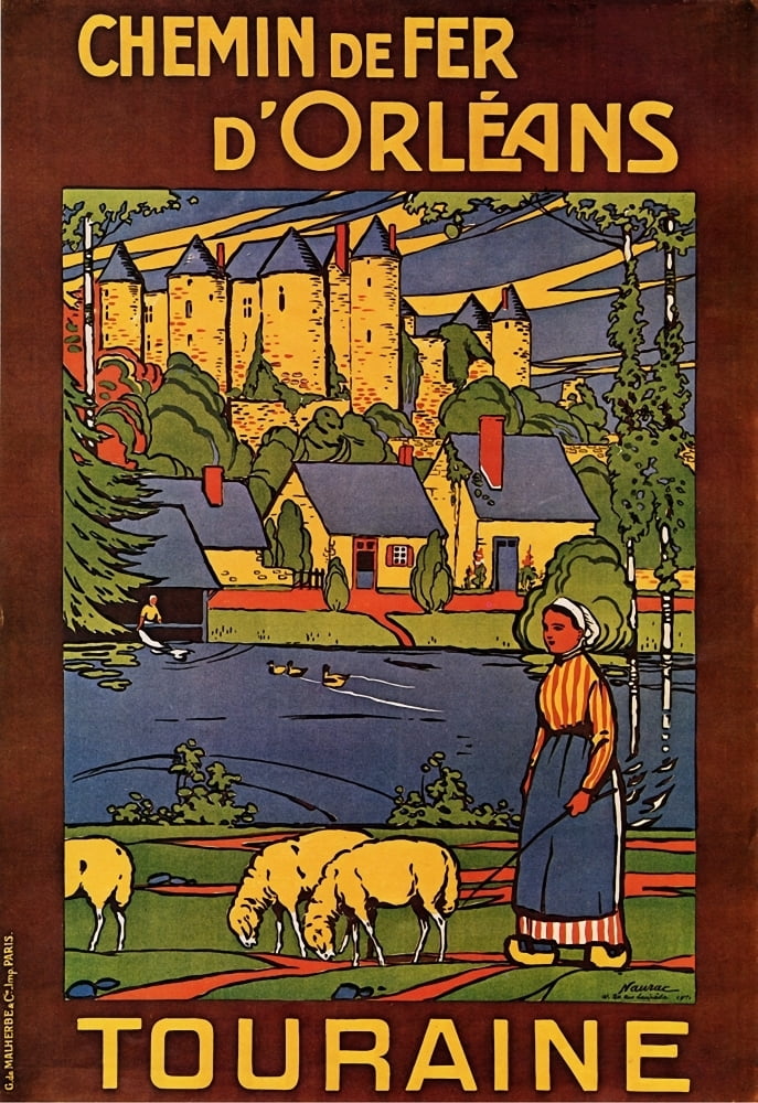 Chemin de Fer d'Orleans - Train to Touraine from Paris Poster Print by ... Chemin de Fer d'Orleans - Train to Touraine from Paris Poster Print by ...