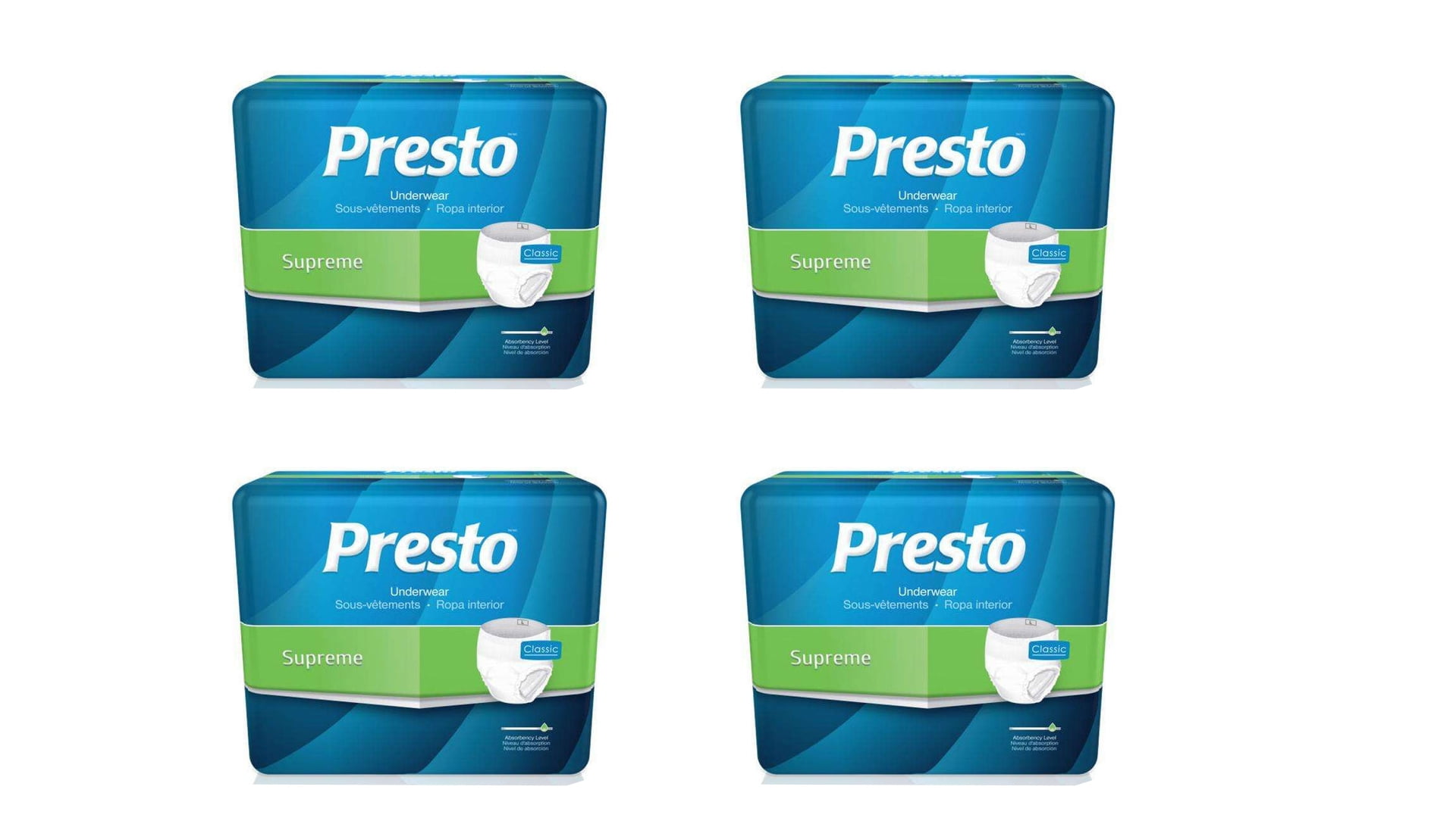 Presto Plus Protective Underwear, Small, Soft Cloth, White, Case of 80 ...
