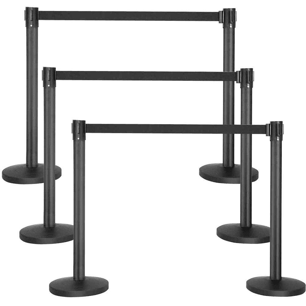 Yaheetech 6-Pack Stanchion with 6.5 Foot Retractable Belt Crowd Control ...