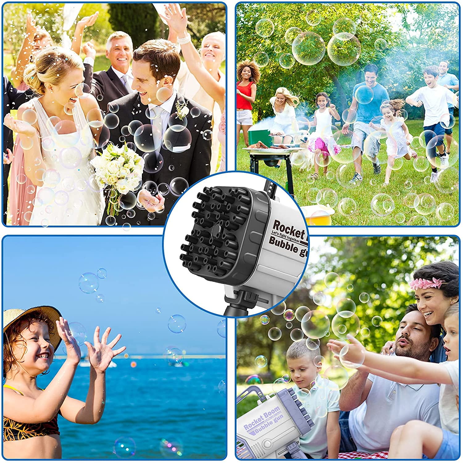 Buy Bubble Bazooka Machine,64 Hole Rocket Launcher, TIK Tok Bubble ...