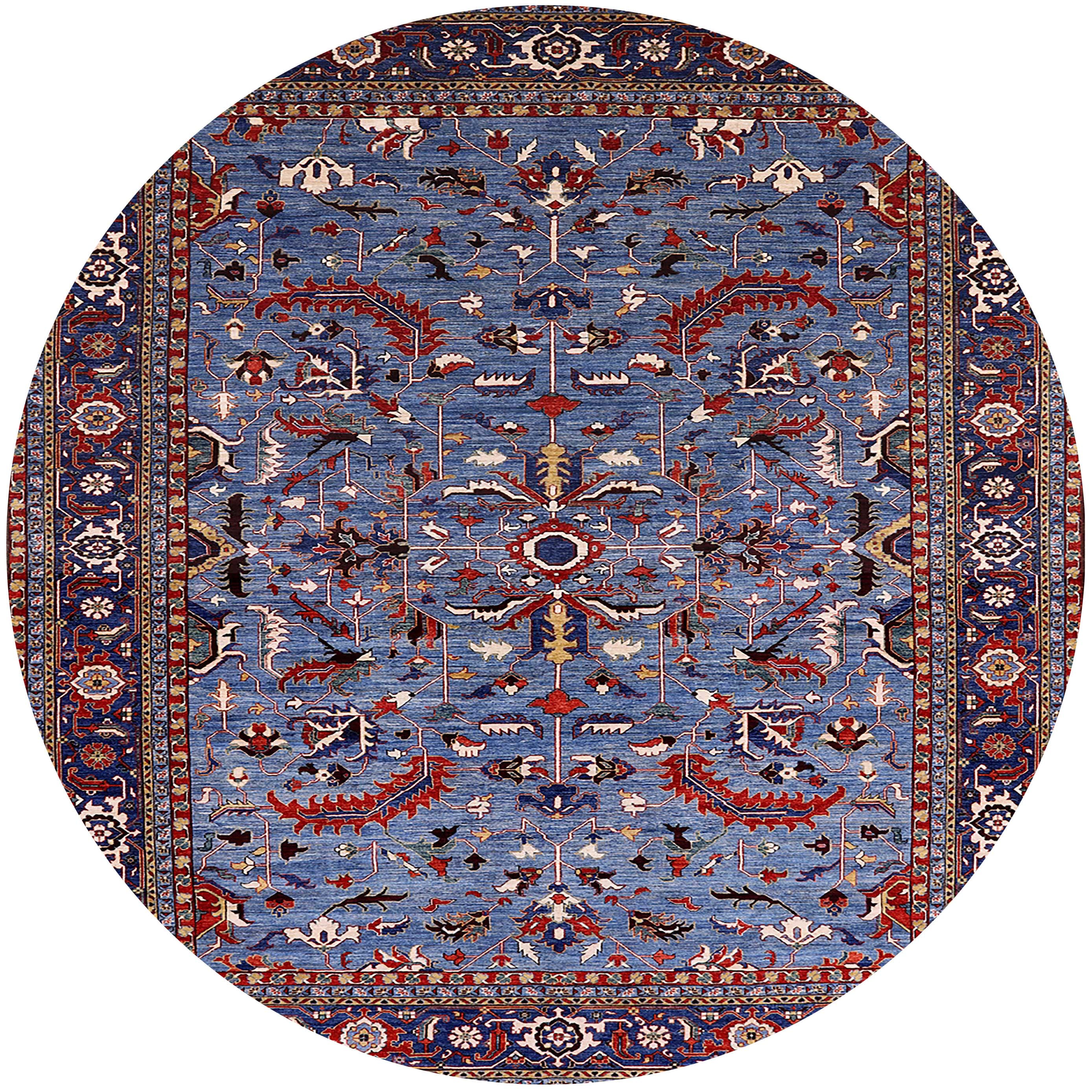 Ahgly Company Indoor Round Mid-Century Modern Purple Lily Purple ...