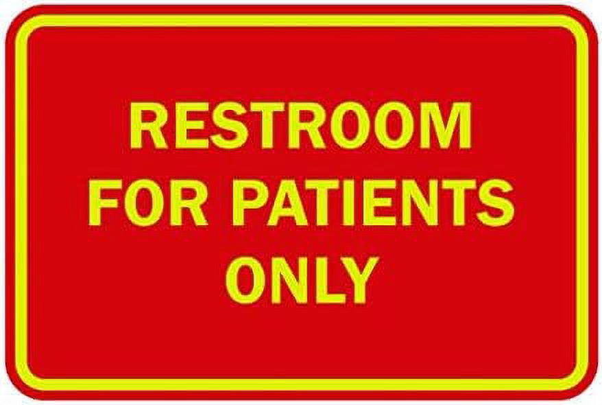 classic framed restrooms for patients sign (red/yellow) - small ...
