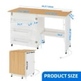 Dextrus Folding Sewing Table with Charging Station, Portable Craft ...