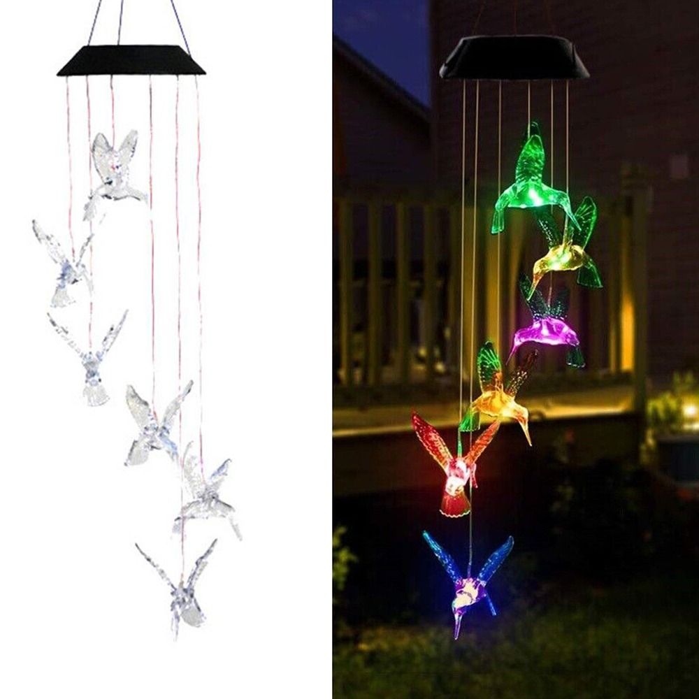 Garden Solar Lights Colorful Wind Chimes Waterproof Wind Chimes Outdoor ...