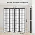 JOSTYLE 4 Panel Shoji Screen Room Divider, Privacy Partition, Wood, 5.9 ...