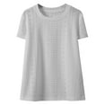 Adeawade Tops For Girl Short Sleeve Tee Solid Color Top Round Neck T ...