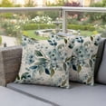 Blue Flower Outdoor Pillow Covers Set of 2 Watercolor Spring Blue ...