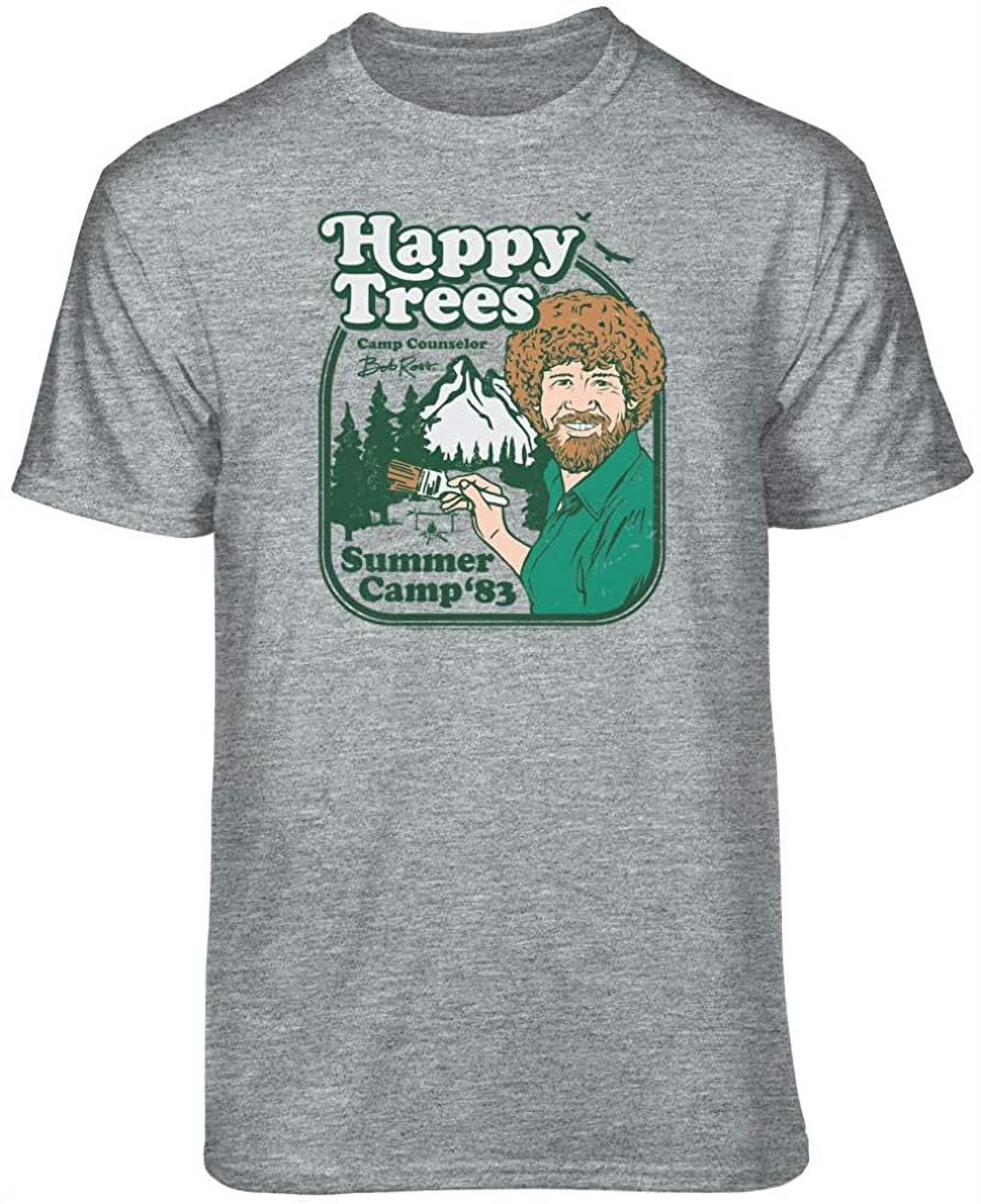 Teelocity Bob Ross Happy Trees Summer Camp Athletic Heather Short ...