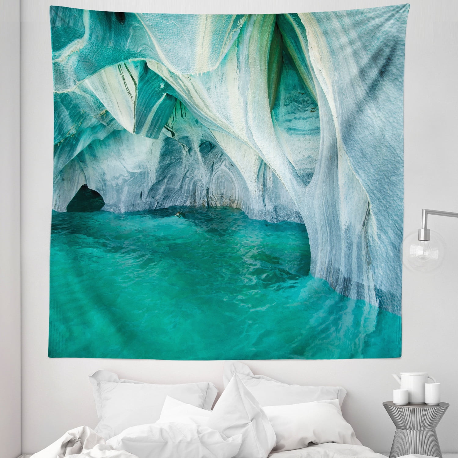 Nature Tapestry, Natural Marble Cave at European Mediterranean Lake ...
