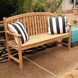 Titan Great Outdoors Grade A Teak 71in Bow-Back Bench, Indoor Outdoor ...