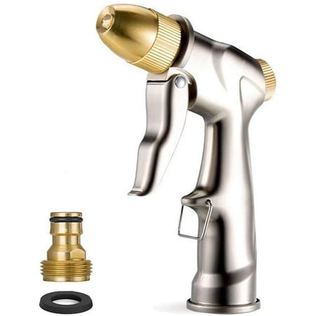 Garden Hose Spray Gun, Zinc Alloy Gun Body and Full Brass Nozzle, Leak ...