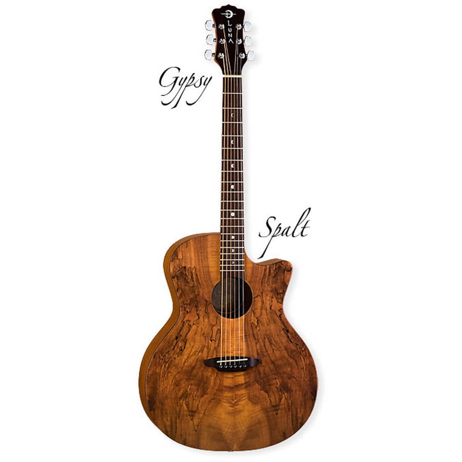 Luna Gypsy Spalt Spruce Top Grand Auditorium Acoustic Guitar - Walmart.com