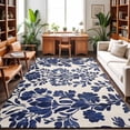 Area Rug 5x7ft Retro Flower Pattern Washable Area Rugs for Living Room ...