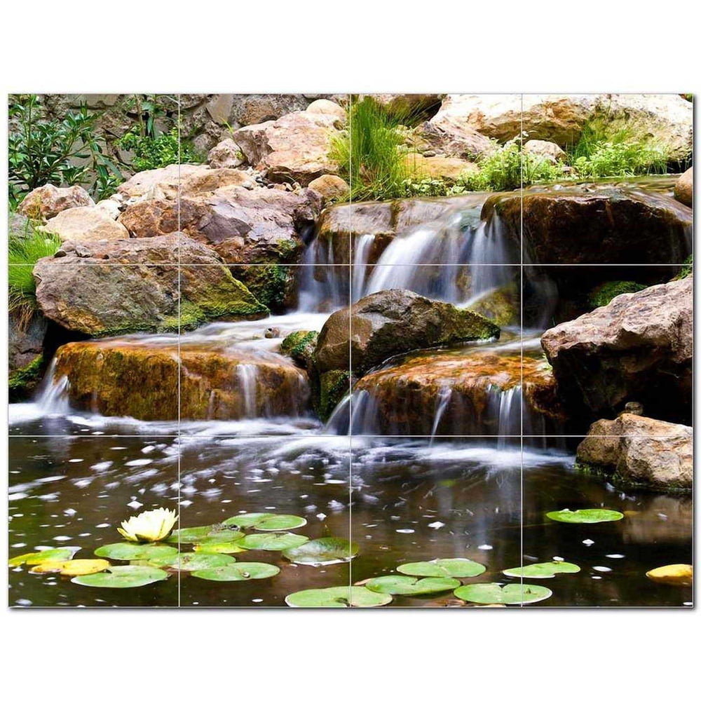Waterfall Photo Ceramic Tile Mural Kitchen Backsplash Bathroom Shower ...