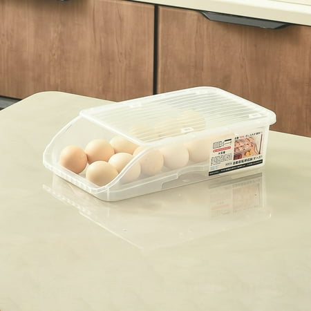 Egg Storage Box Plastic Automatic Rolling Transparent Thickened Grooved ...