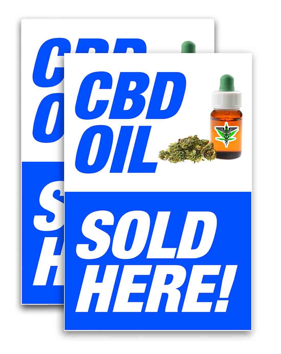CBD Oil Sold Here (24" X 36") Vinyl Decal Only (Pack of 2) |Sign ...