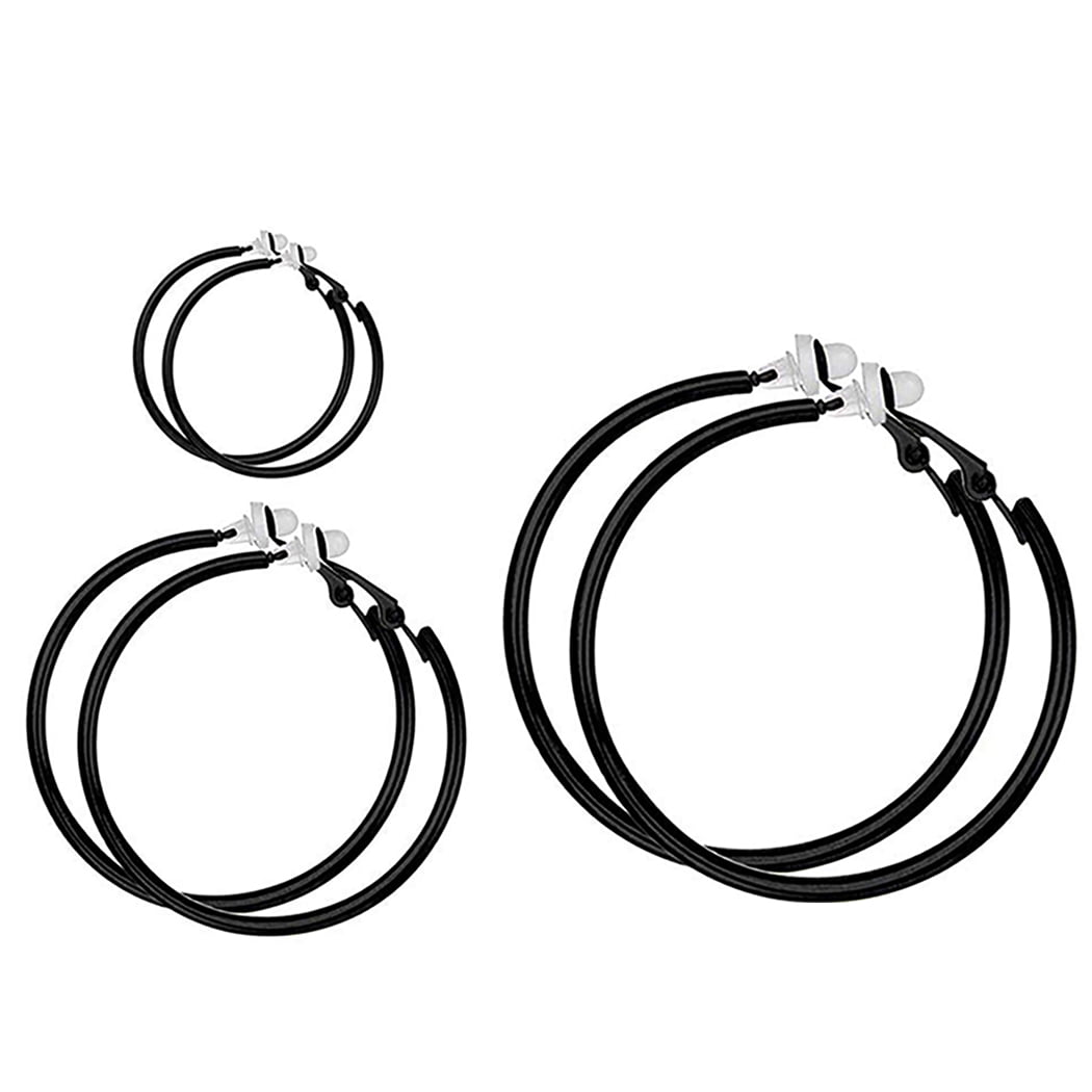 Click here for Nobrand 3 Pairs Women Hoop Clip Earrings Fashion C... prices