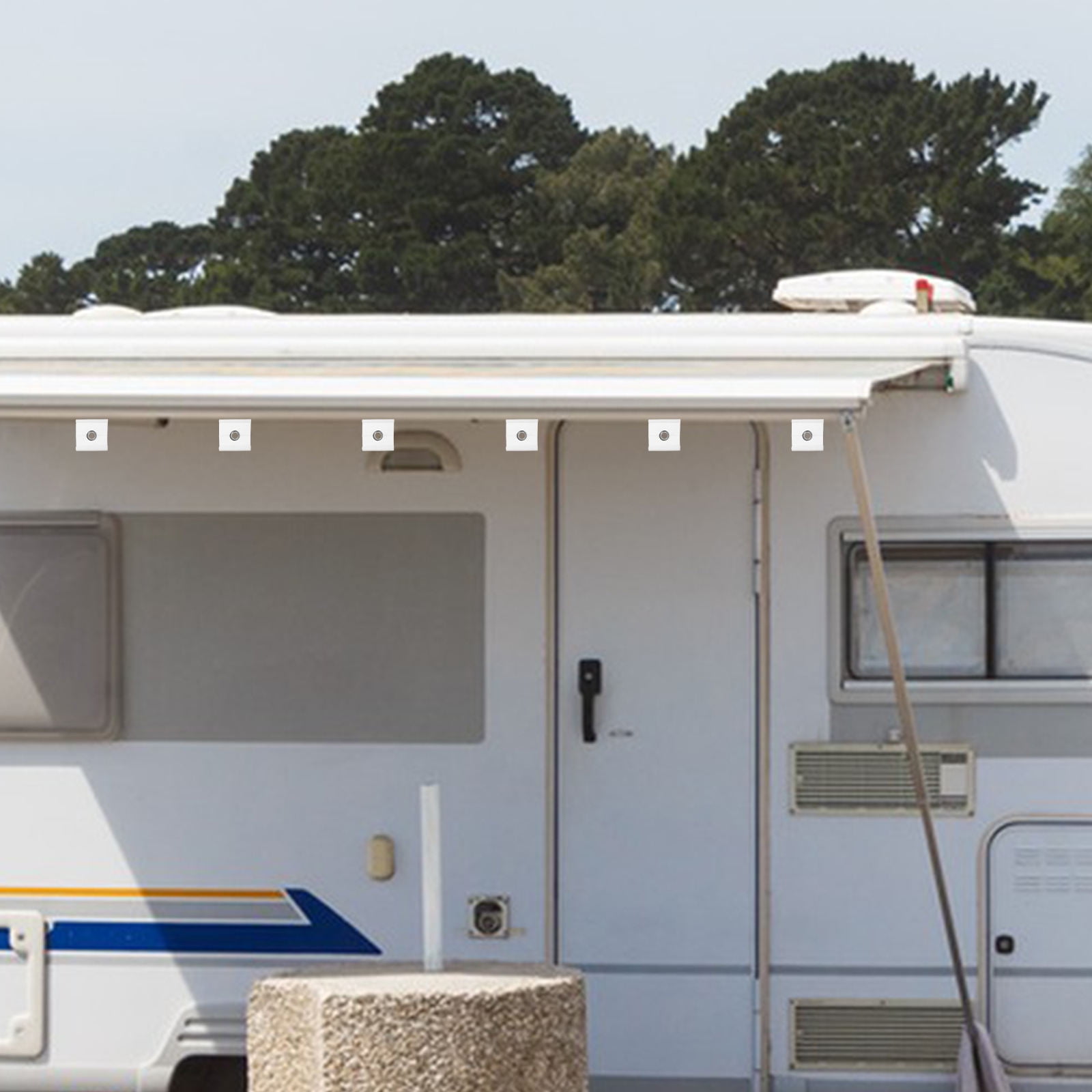 PTOOTP 6Pcs Rv Awning Rail Hooks Polyester White For Outdoor ...