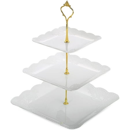 Afternoon Tea Stands, 3 Tier Square Cake Stand, Removable ...