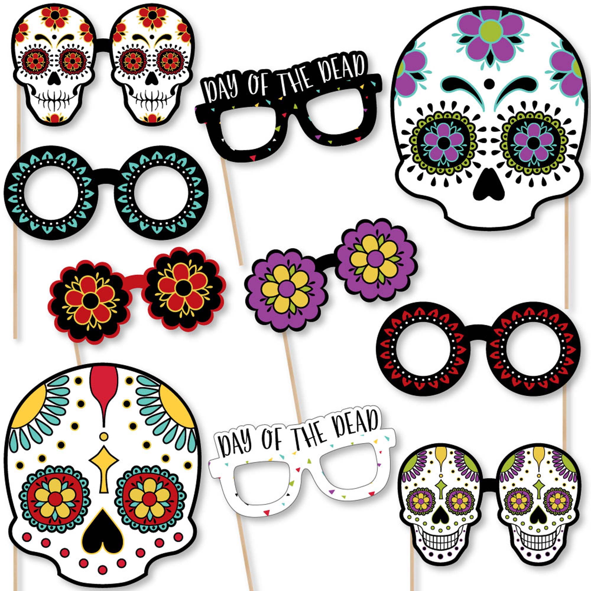 Big Dot of Happiness Day of the Dead Glasses and Masks - Paper ...