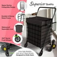 Stairs Climbing Shopping Cart w/Waterproof Basket Liner & 360° Swivel ...