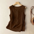 Lcziwo Womens Cotton Sleeveless Tops Crew Neck Embroidered Casual Tunic ...