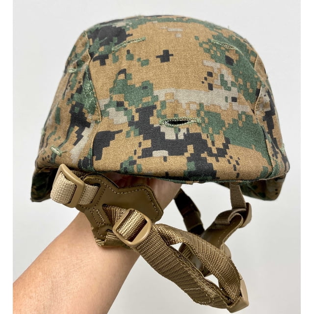USMC Gentex Lightweight Military Helmet with Chin Strap - Large ...