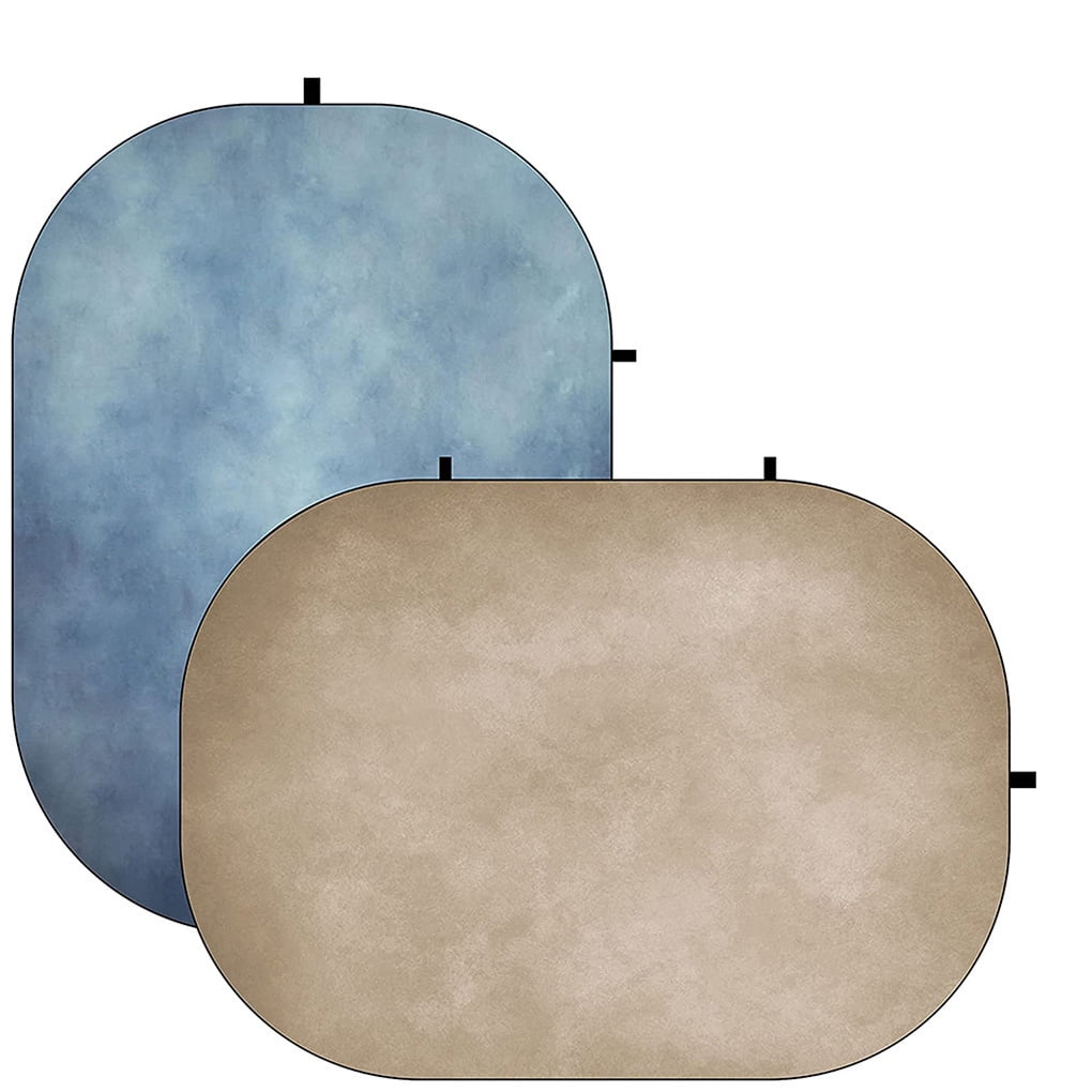 Buy 5X6.5Ft(1.5X2M) Tan Blue Collapsible Backdrop Double Sided Folding ...