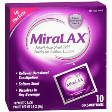 MiraLAX Laxative Powder Packets 10 packets per box - Pack of 1 ...
