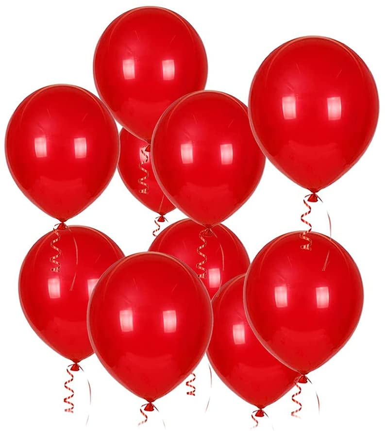 100pcs Red Balloon Helium,12Inch Pearly Red Latex Balloons for Wedding ...