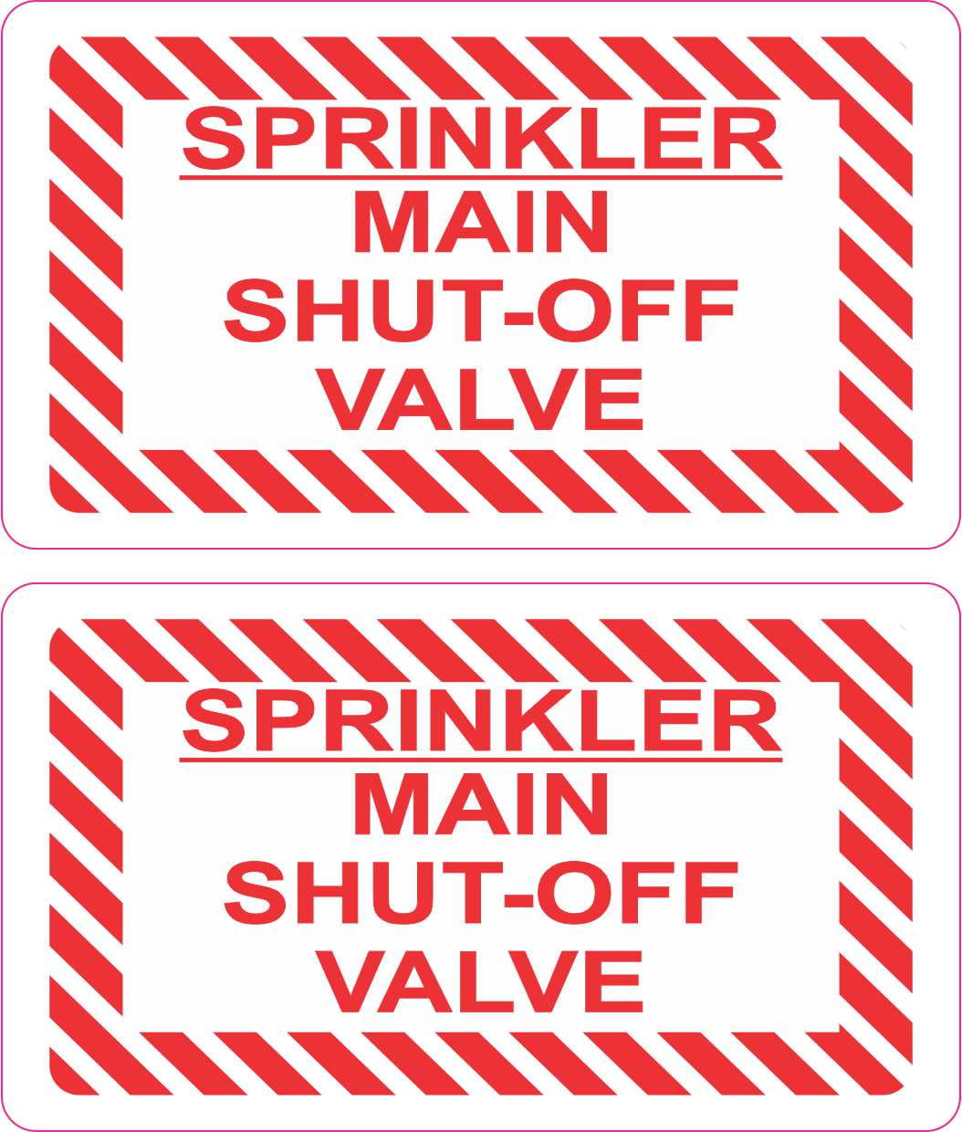 StickerTalk Sprinkler Main Valve Shut-Off Vinyl Stickers, 1 sheet of 2 ...