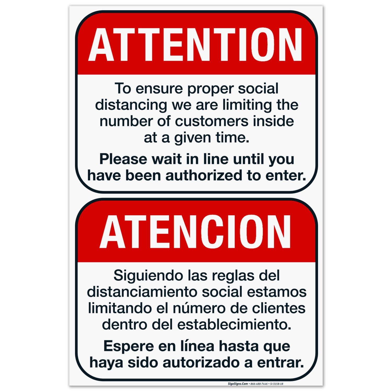Bilingual Social Distancing Sign, Social Distance Sign, English Spanish ...