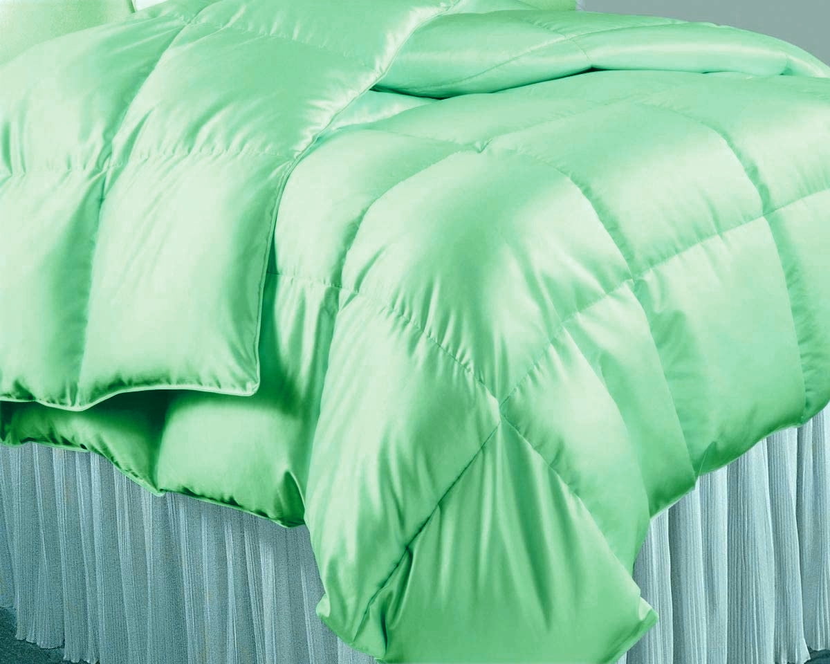 Full Comforter Set Satin Mint 500 GSM Duvet Set Full Size Comforter Set ...