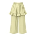 AHTJRT Girls Wide Leg Pants Casual Elastic Waist Skirted Flounce Trim ...