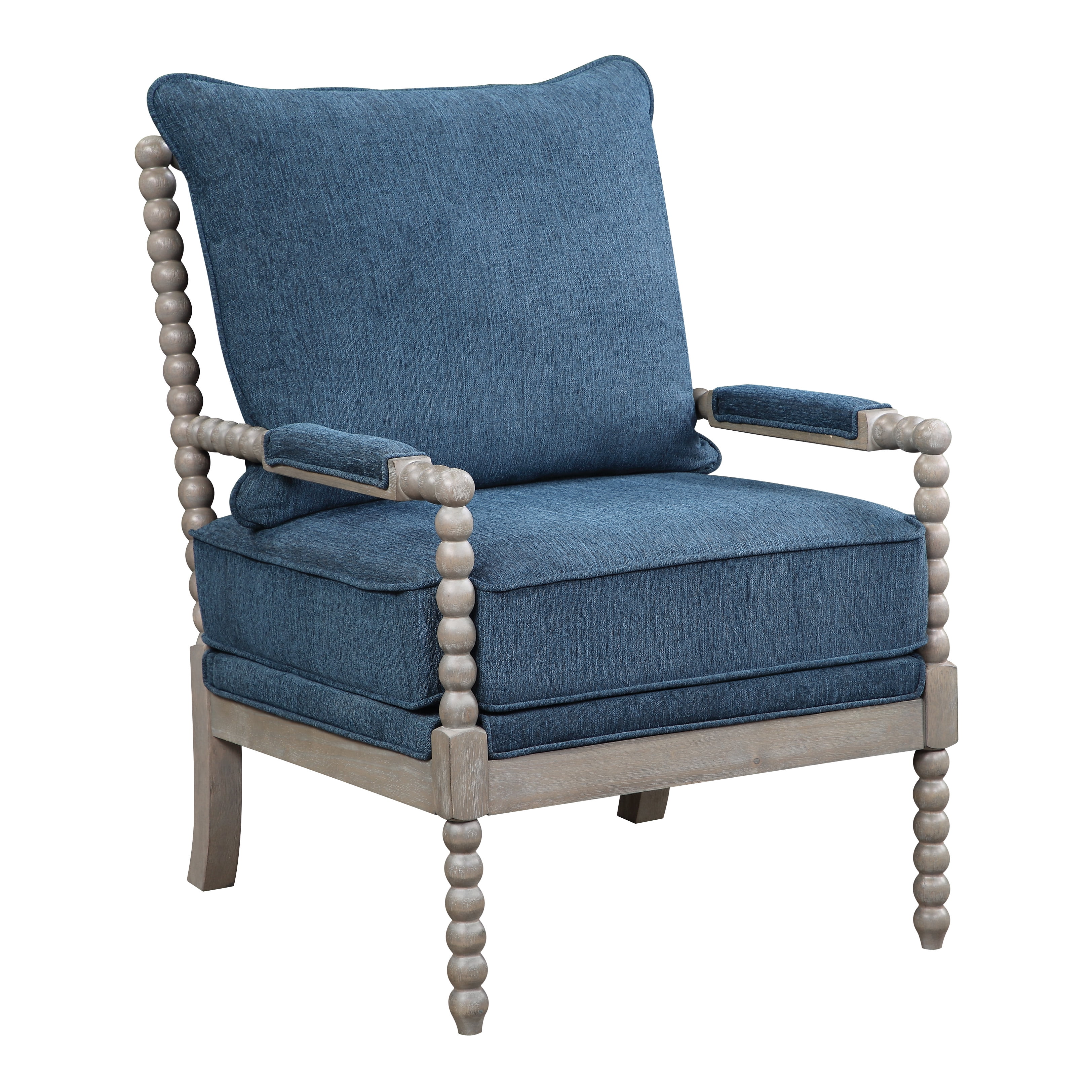 OSP Home Furnishings Abbott Chair in Azure Fabric with Brushed Grey ...