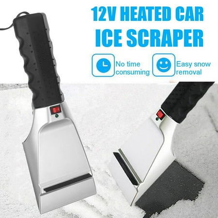 Heated Snow Ice Scraper for Car - Electric Heated Auto Windshield ...