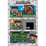 Minecraft - Chibi Chased By Zombies Wall Poster with Push Pins, 14.725 ...