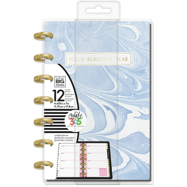 Happy Planner 12-Month Undated Mini Planner 5.125"X7.5" Modern Marble ...