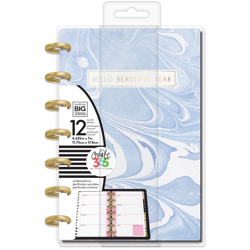 Happy Planner 12-Month Undated Mini Planner 5.125"X7.5" Modern Marble ...