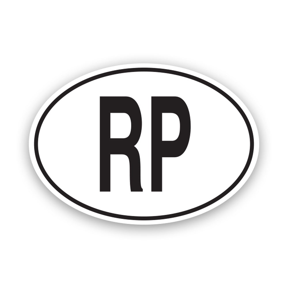 RP Philippines Country Code Oval Sticker Decal - Self Adhesive Vinyl ...