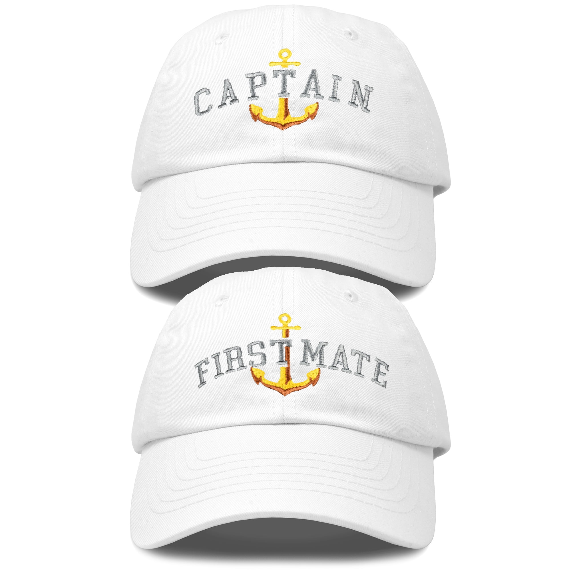 DALIX Matching Captain And First Mate Hat Set Embroidered Ball Cap in ...