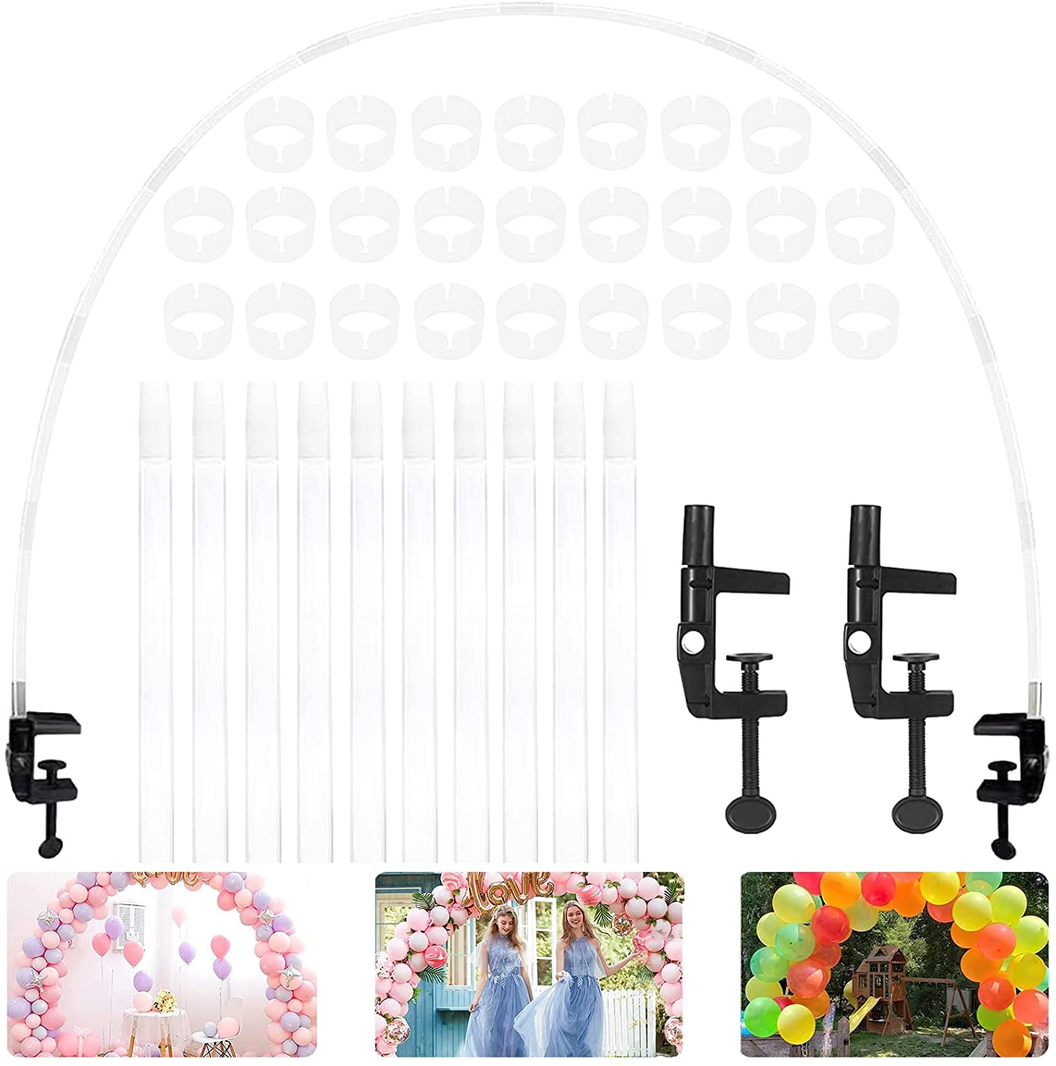 Balloon Arch Kit 12ft Adjustable Balloon Arch Stand with Tie Tool +Clip ...
