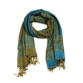 Sakkas Reversible Woven Pashmina Shawl with Border Pattern, Double ...