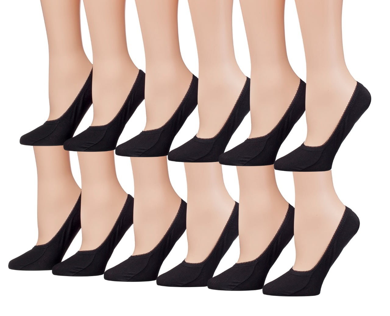 Tipi Toe Women's 12 Pack Invisible Colorful No-Show Low-Cut Sock Foot ...