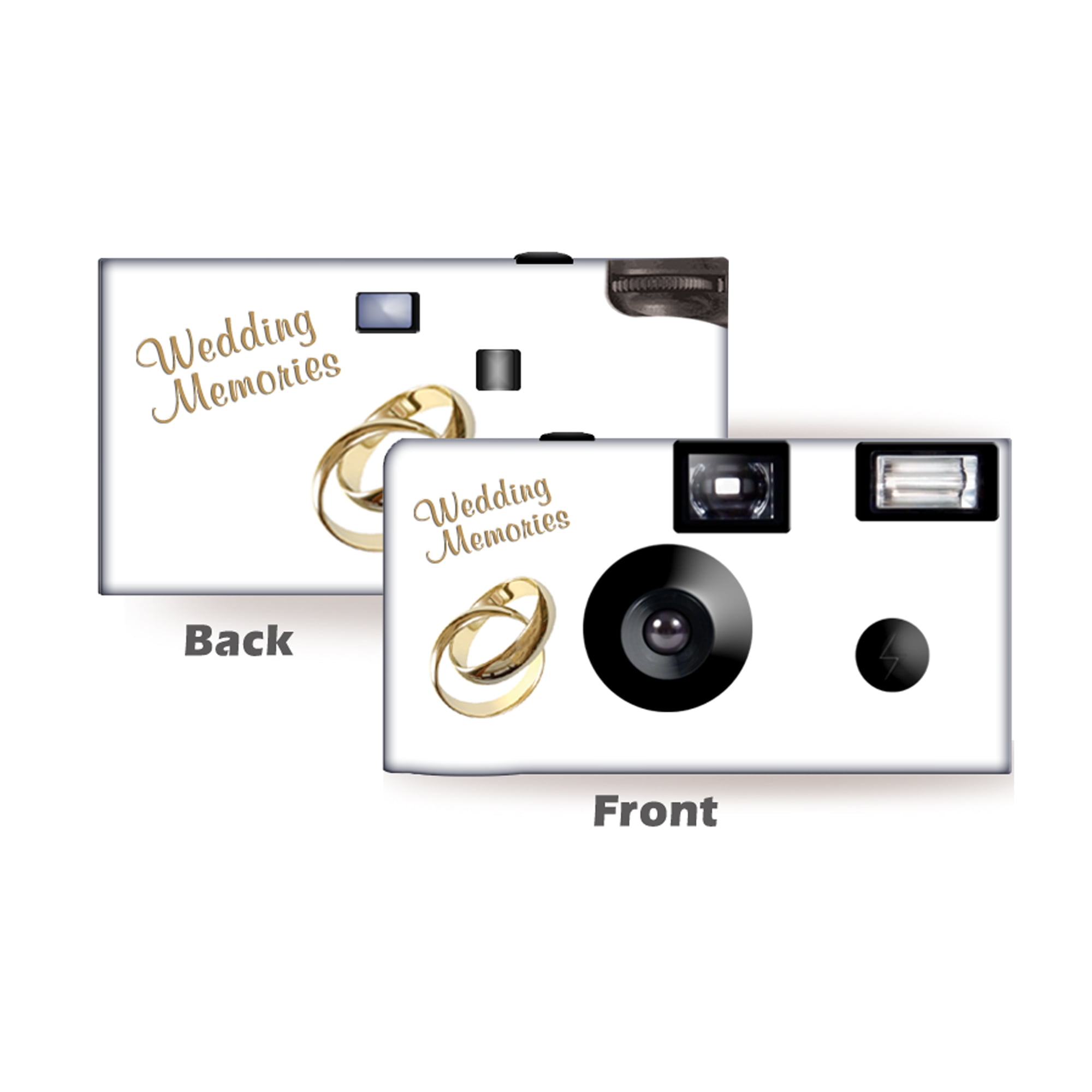 5 Pack-Double Gold Rings Wedding Disposable Cameras, Free Shipping ...