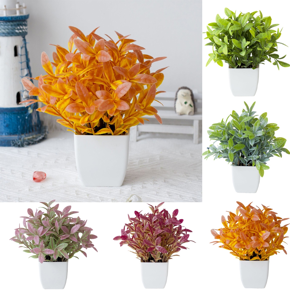 LINASHI Simulation Plants Artificial Plastic Plants Potted Faux Plants ...